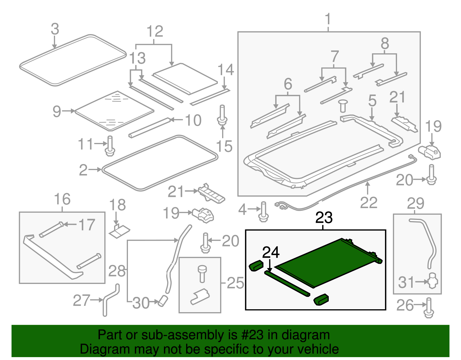 2009-2014 Audi Sunroof Cover 1K9-877-307-A-5L9 | Audi OEM Parts Guy