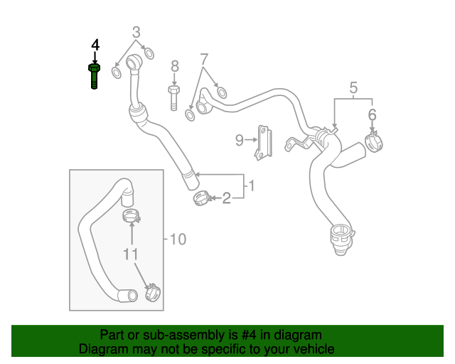 07-11-9-905-973 - Engine Coolant Pipe Bolt - 2007-2016 Mini | BMWPartsHub