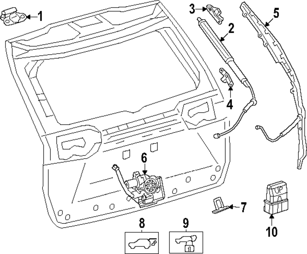 2024-2025 Toyota Grand Highlander Lift-Gate Hinge 68810-F6010 | Retail ...