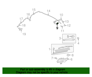 2009-2015 Toyota Venza Washer Nozzle 85391-0T010 | OEM Parts Online