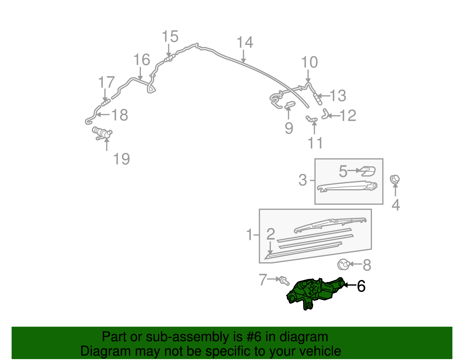 Genuine Toyota Wiper Motor part# 85080-0T010 for 2009-2015 Toyota Venza ...