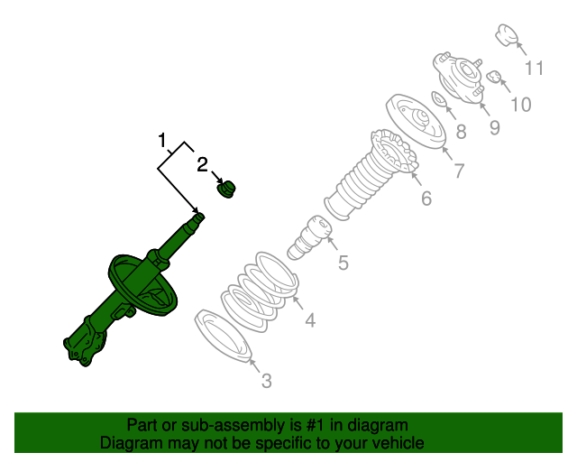 2005-2008 Toyota Matrix Strut 48510-A9270 | Toyota Parts Center