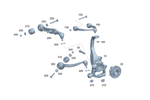 Steering Knuckle and Transverse Control Arm for 2018 Mercedes-Benz E ...