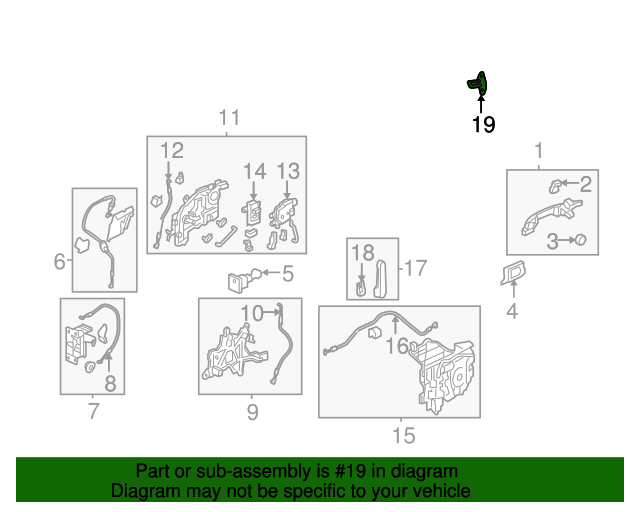 74813-SFE-003 - Striker Assembly, Tailgate - 2005-2020 Honda | Genuine ...