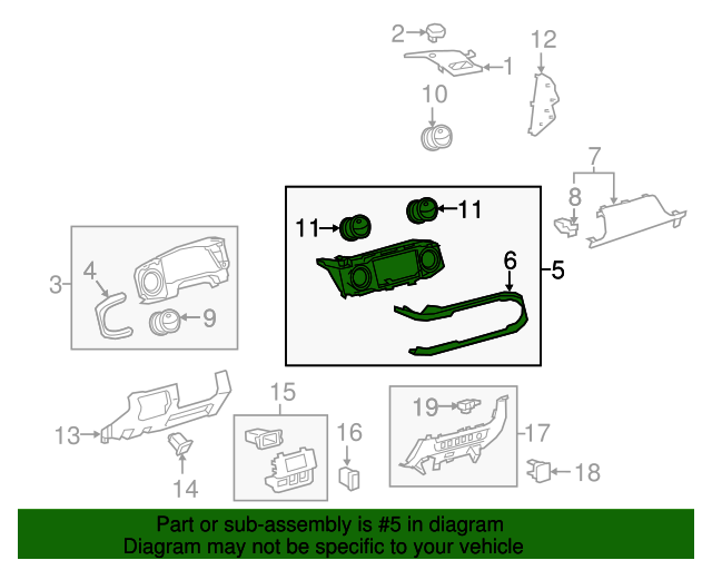 55405-04130-C5 - Instrument Panel Trim Panel 2016-2023 Toyota Tacoma ...