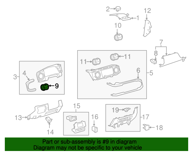 2016-2023 Toyota Tacoma Air Vent Grille 55061-04050-C0 | Toyota Parts