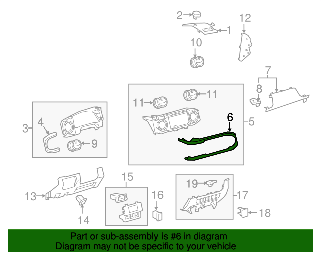 Toyota Instrument Panel Molding Part# 5547604010c1 | Toyota Of Colorado ...