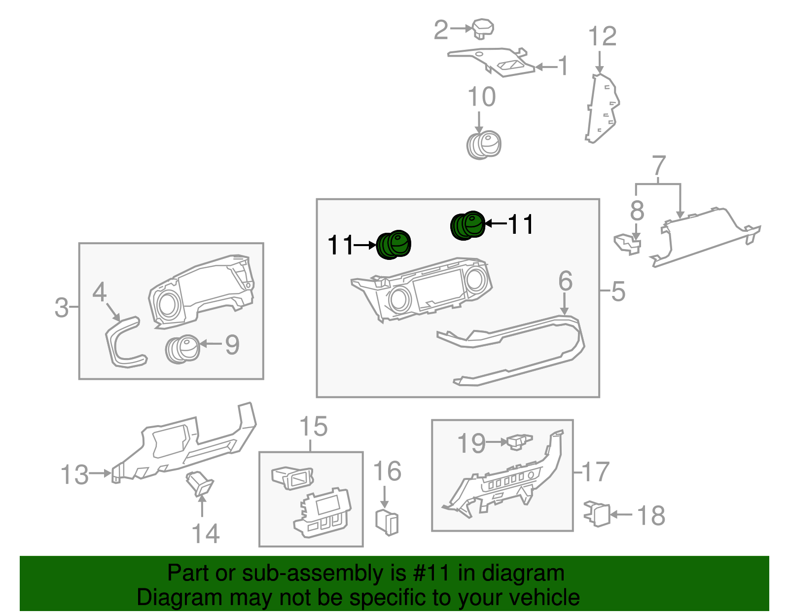 2016-2023 Toyota Tacoma Dashboard Air Vent 55650-0C060-C0 | OEM Parts ...