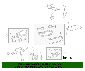 2019-2023 Toyota Tacoma Switch Panel Hole Cover 55539-06090-C1 | Toyota ...