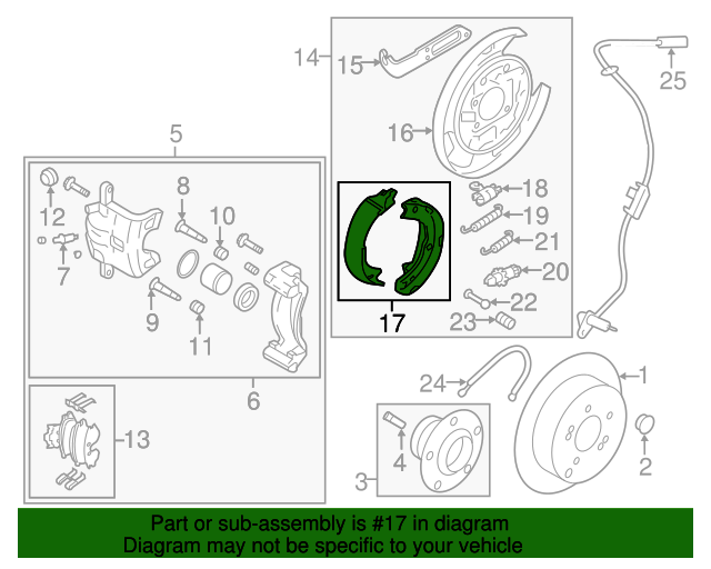 2010-2015 Hyundai Tucson Park Brake Shoes 58305-2SA00 | HyundaiParts.Online