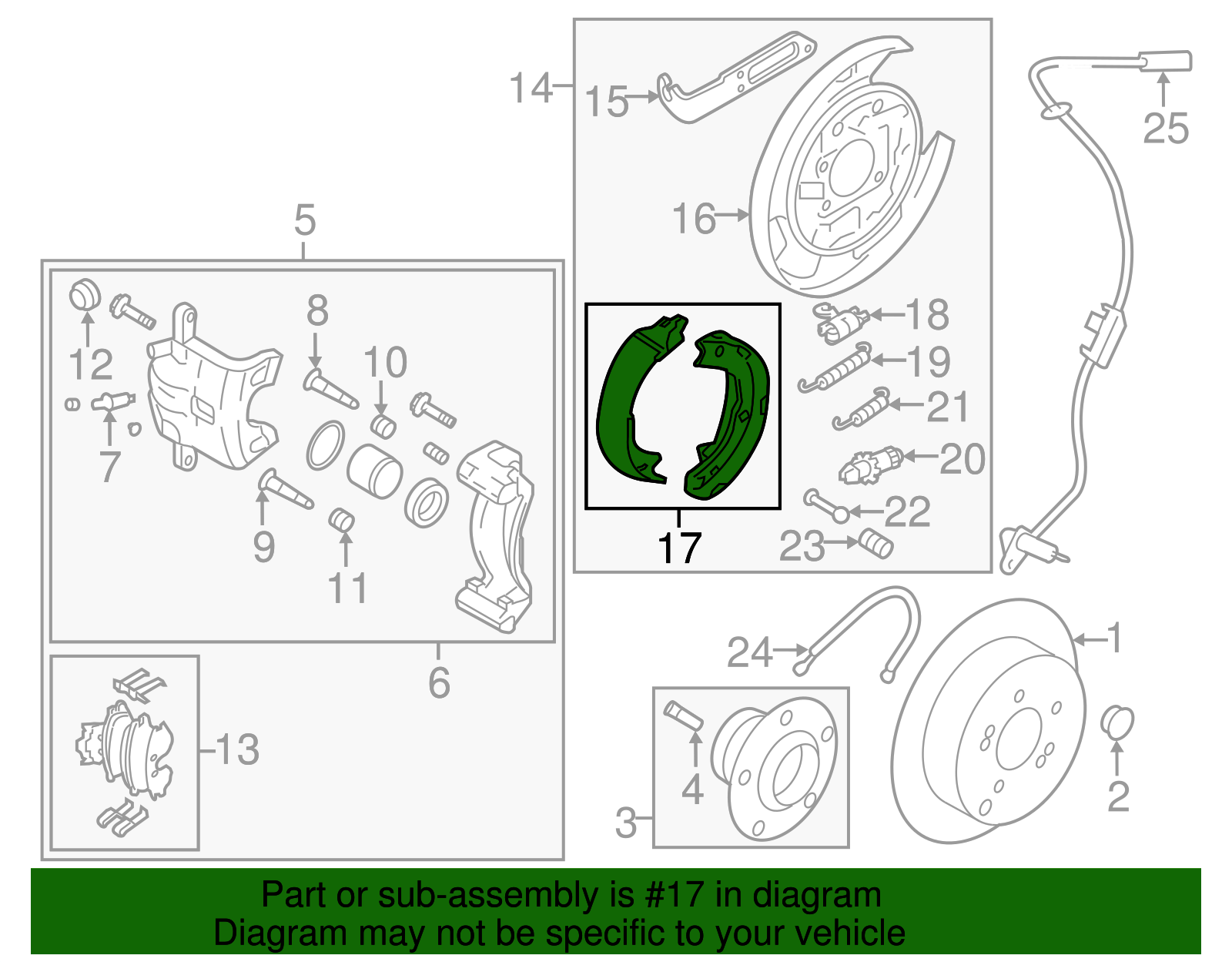 2010-2015 Hyundai Tucson Park Brake Shoes 58305-2SA00 | HyundaiParts.Online