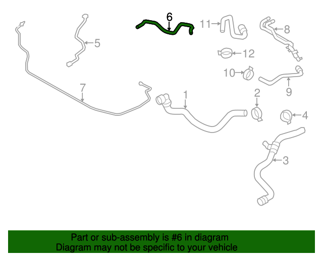 2012-2016 Volvo Overflow Hose 31261523 | TascaParts.com