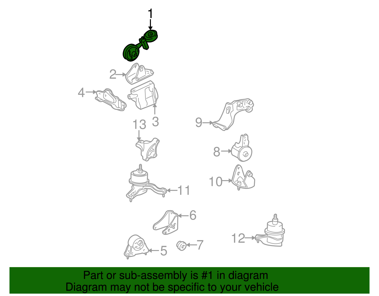 2005-2007 Toyota Highlander Strut Rod 12363-28121 | Toyota Parts Center