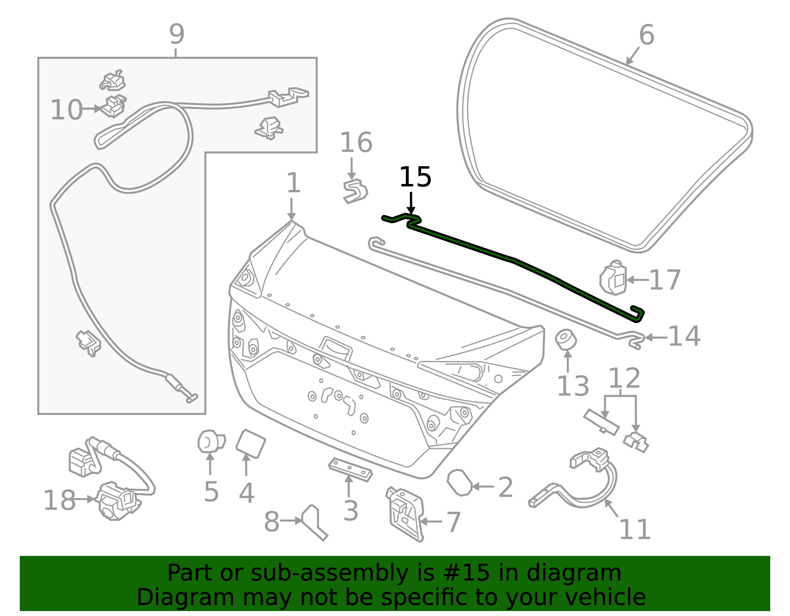 74872-TEY-Y00 - 2017-2020 Honda Civic - Spring L Trunk Open | Genuine ...