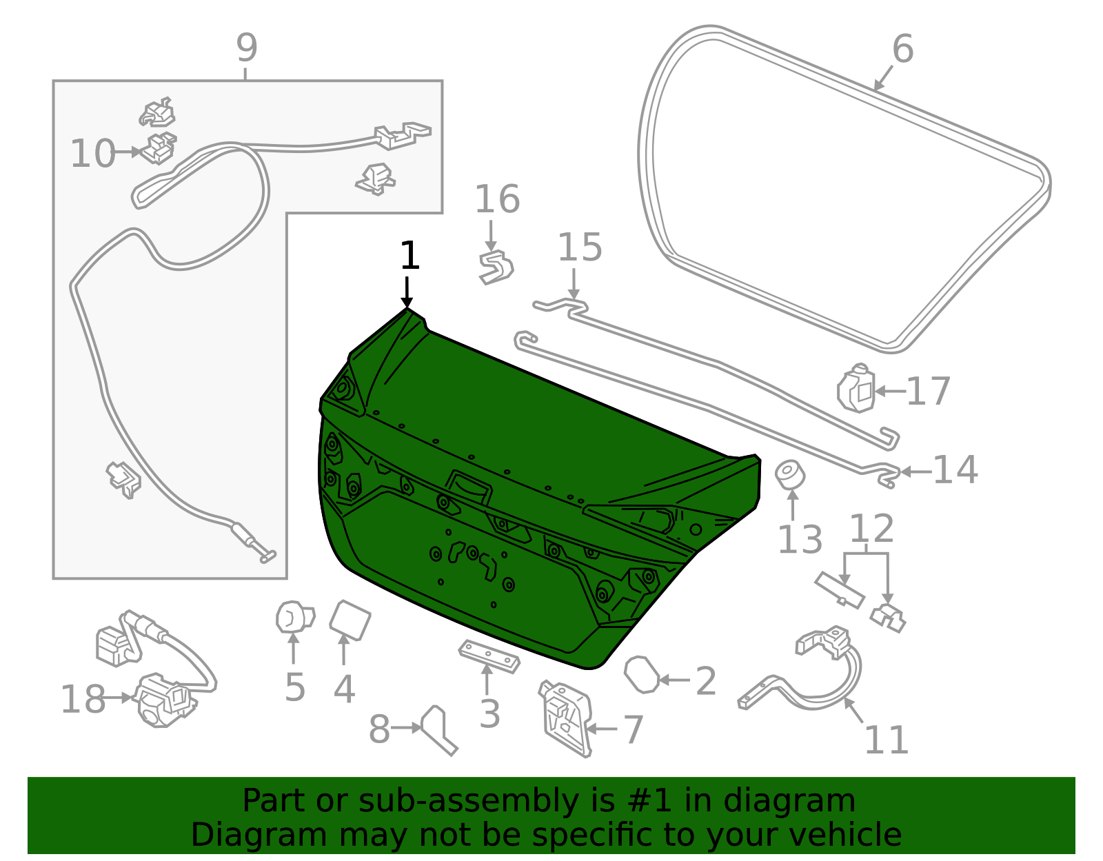 68500-TBA-A10ZZ - Trunk Lid 2017-2021 Honda Civic | Honda Parts Online