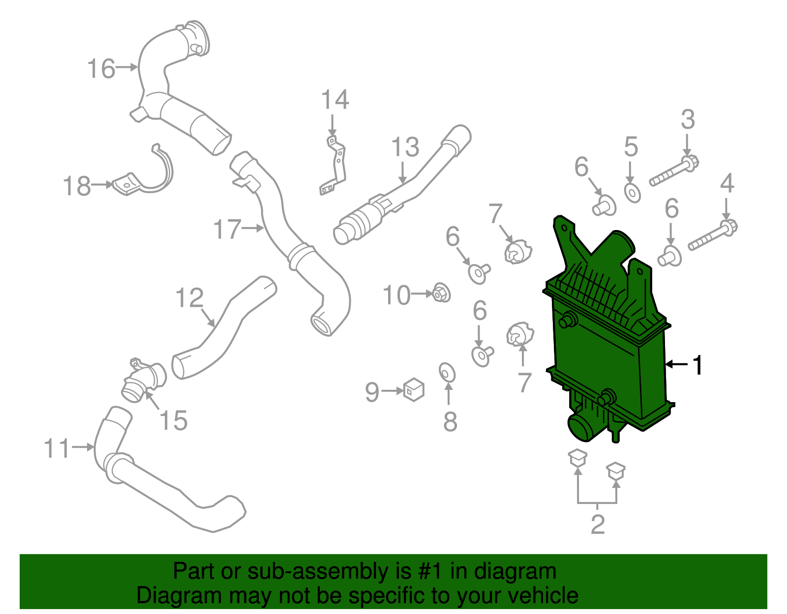 Genuine OEM Inter-Cooler Part# LR062405 Fits 2016-2021 Land Rover: Up ...
