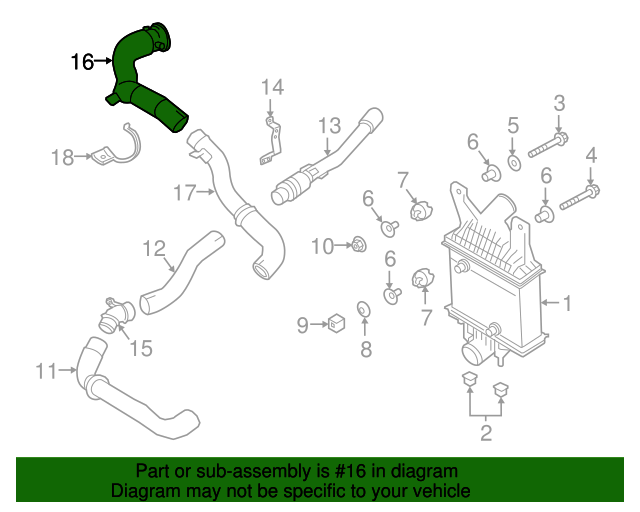 Genuine OEM Inter-Cooler Hose Part# LR117083 Fits 2016-2021 Land Rover ...