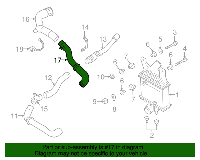 Genuine OEM Inter-Cooler Hose Part# LR062410 Fits 2016-2021 Land Rover ...