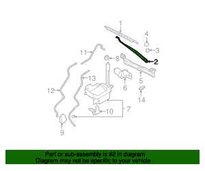Genuine Wiper Arm for 2007-2009 Hyundai Santa Fe | Part# 98320-2B000 ...