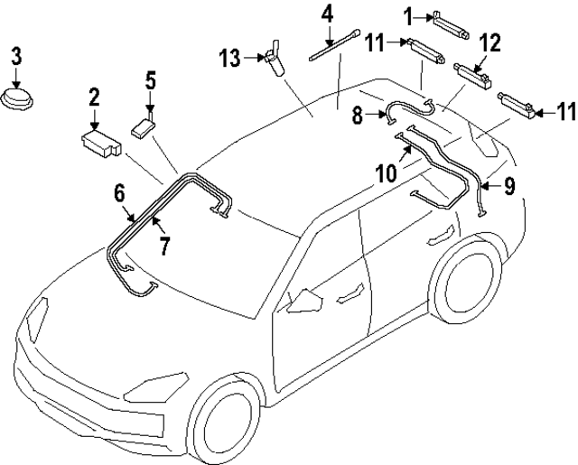 2024 Porsche Cayenne GPS Antenna Assembly 9Y0-035-550-AS | Porsche Marin