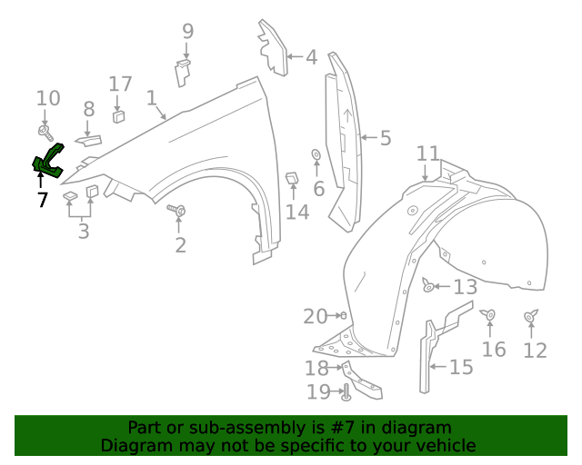 2020-2024 Cadillac XT6 Driver Side Fender Brace 84275003 GM ...