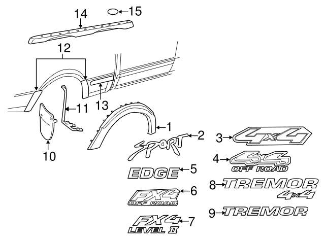 1993-2003 Ford Ranger Stone Guard F47Z99292A22B | TascaParts.com