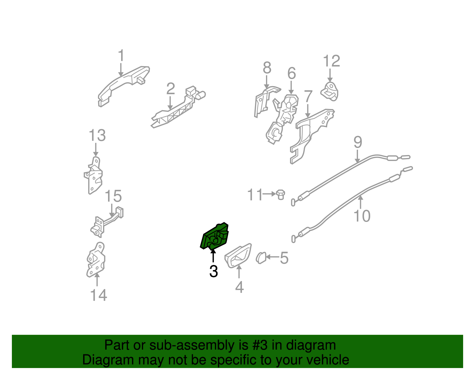 82610-2E000-U7 - Handle Inside - 2006-2009 Hyundai Tucson | World OEM ...