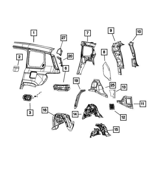 2022-2023 Jeep Grand Cherokee L Body Side Aperture Reinforcement, Left ...