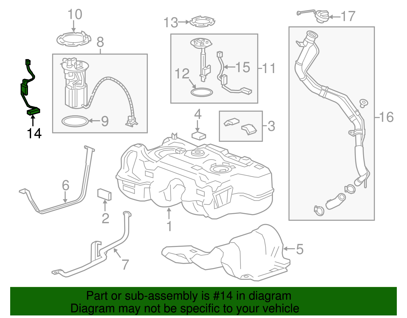 2013-2022 GM Fuel Level Sensor Kit with Seals 13592496 GM ...