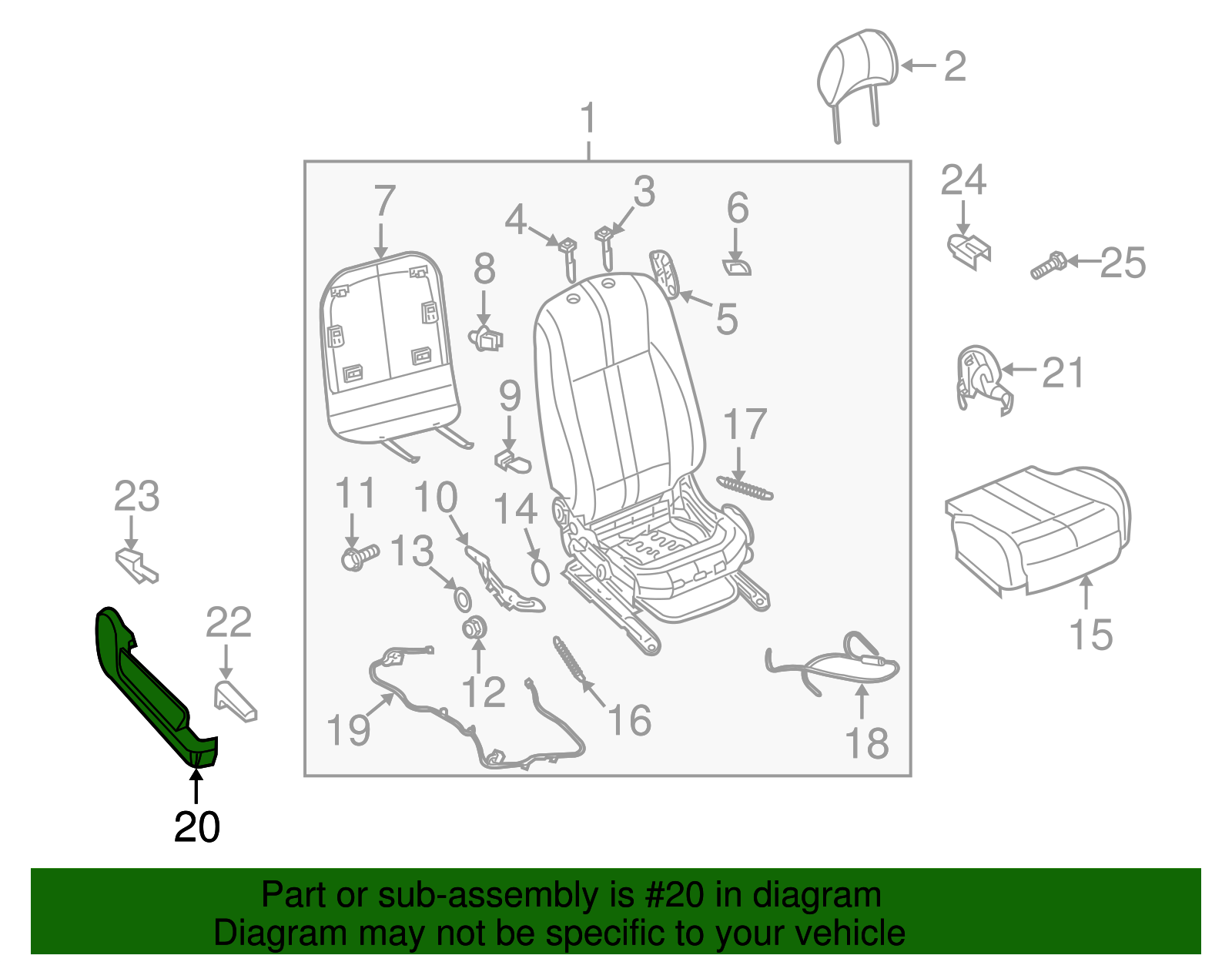 2008-2013 Nissan Altima Seat Back Recliner Adjustment Mechanism Cover ...