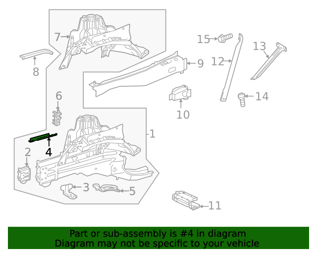 205-626-11-16 - Apron/Rail Assembly Reinforcement 2015-2021 Mercedes ...