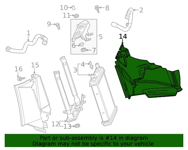 84105439 - Passenger Side Auxiliary Radiator Front Duct 2020-2024 ...