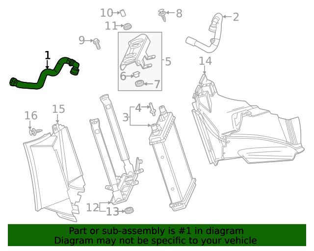 84637344 - Auxiliary Radiator Inlet Hose 2020-2024 Cadillac CT5 ...