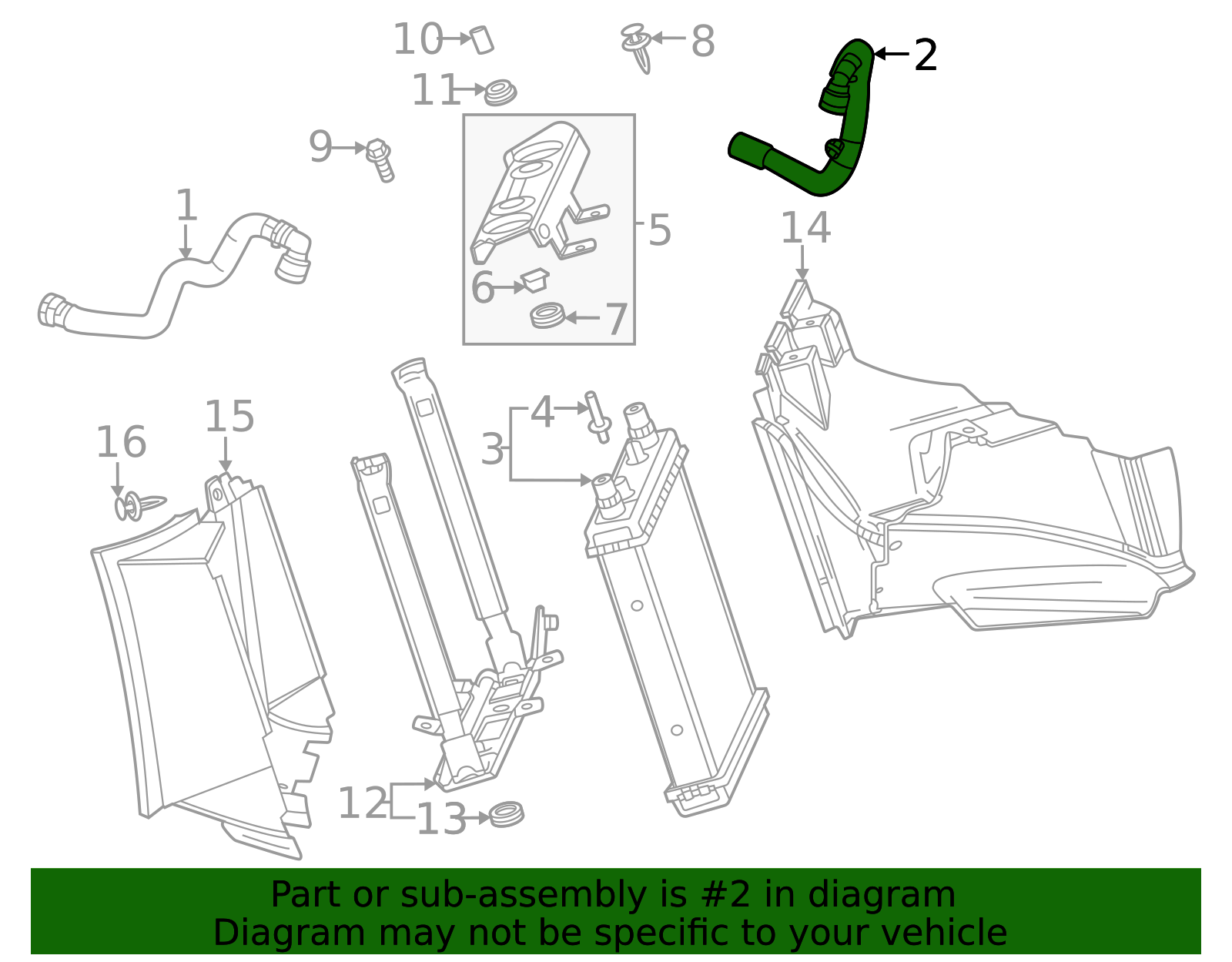 2020-2025 Cadillac CT5 Radiator Inlet Pipe 84637359 | GM Parts Center