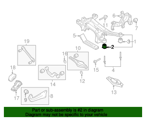 1K0-505-145-J - Suspension Cross-Member Front Bushing 2006-2013 Audi ...