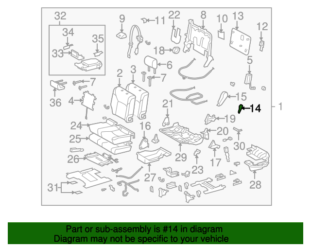 2008-2010 Lexus LX570 Recline Handle 72526-60090-B0 | OEM Parts Online