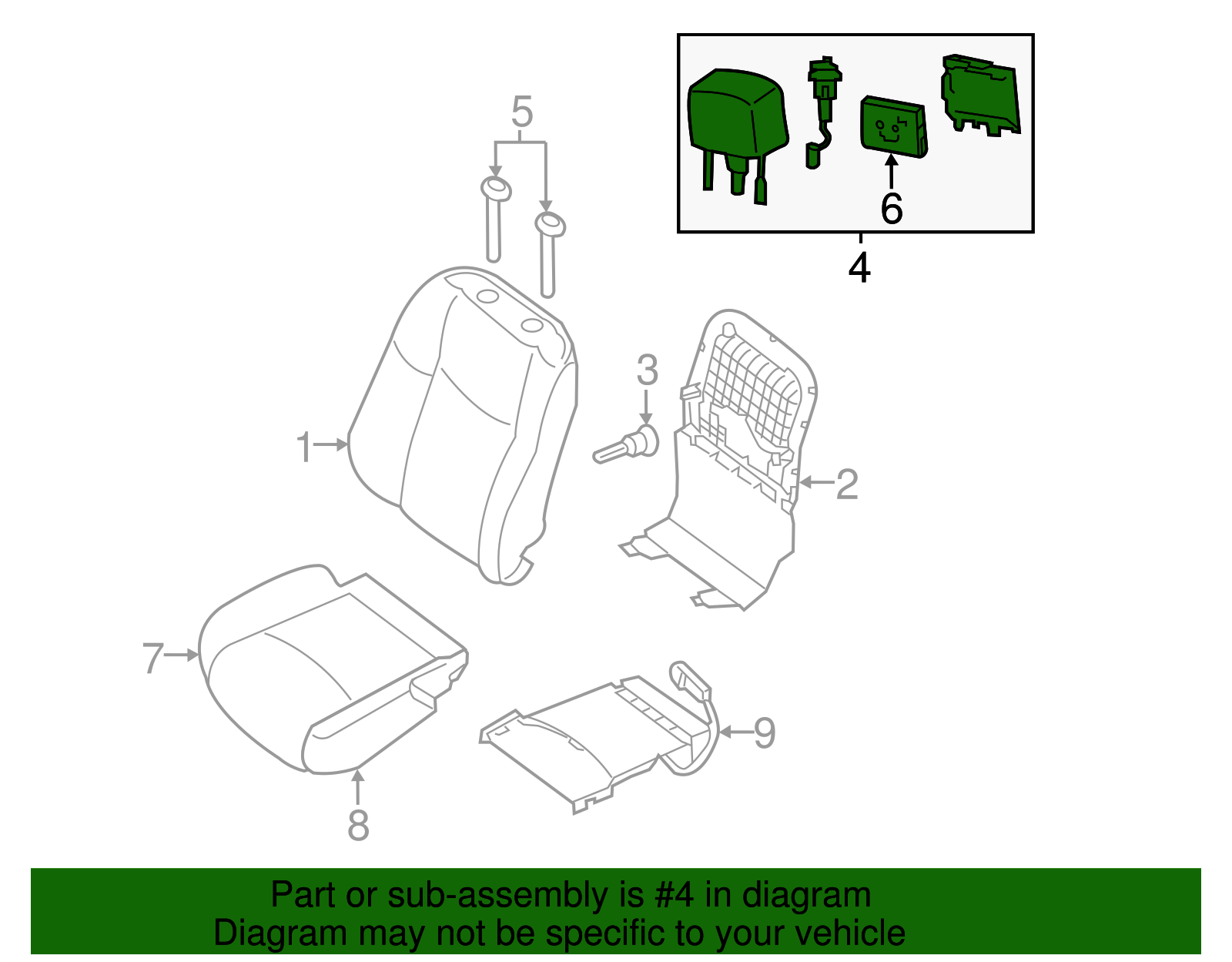 2017-2018 Nissan Pathfinder Headrest 86400-9PF0A | Team Nissan Inc.
