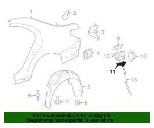 2014-2020 Mercedes-Benz Fuel Filler Housing Bracket 222-633-11-11 ...