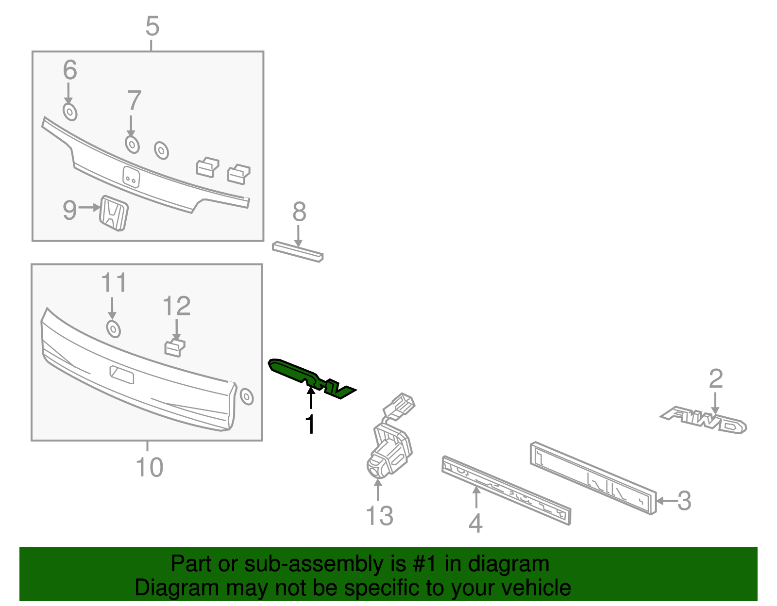 75722-T0A-003 - Nameplate 2012-2016 Honda CR-V | Honda Parts Online