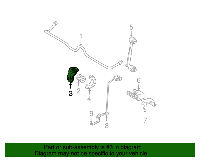 203-320-10-42 - Suspension Stabilizer Bar Bracket 2001-2009 Mercedes ...