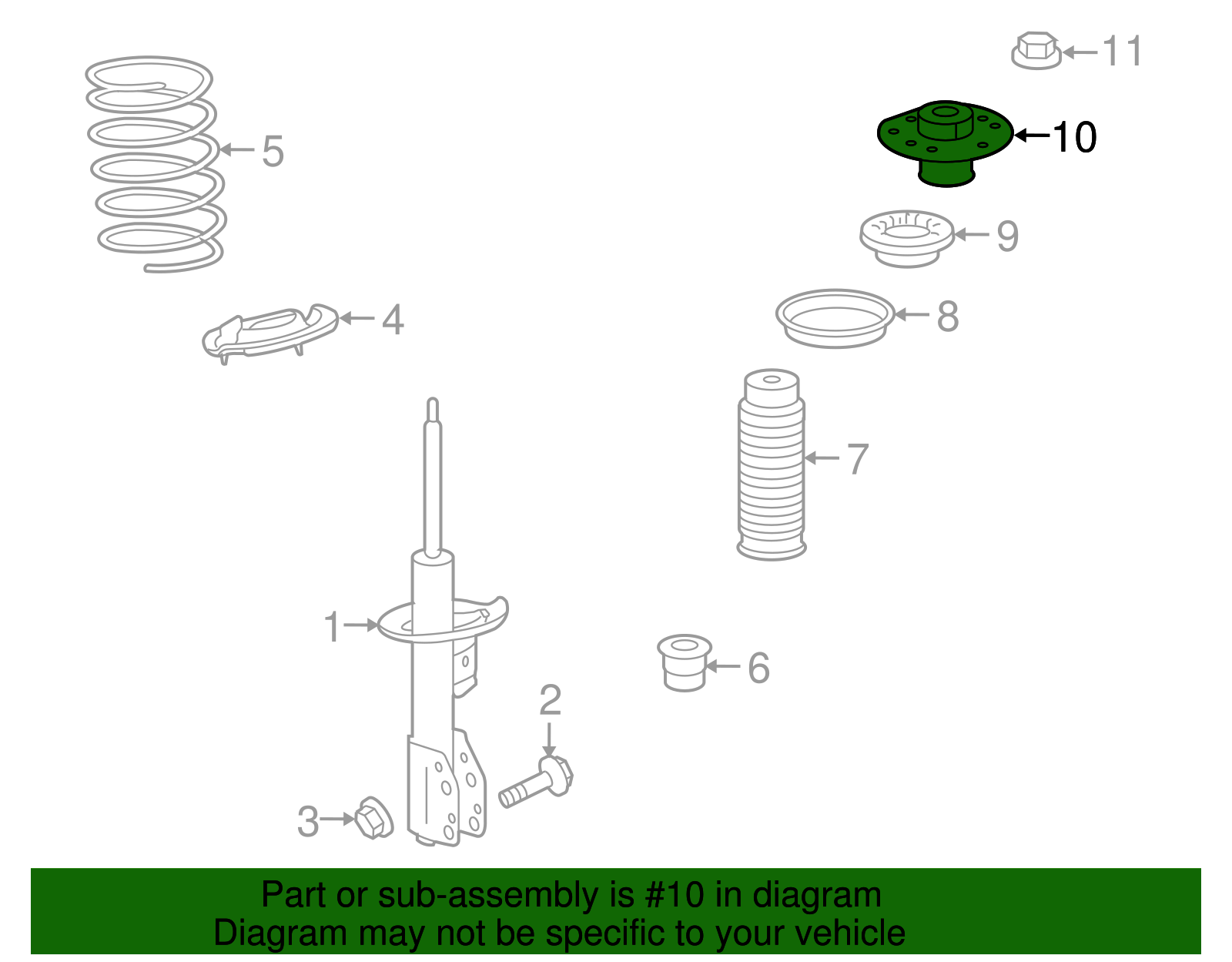 2008-2017 GM Front Suspension Strut Mount 22807232 | NewGMParts.com