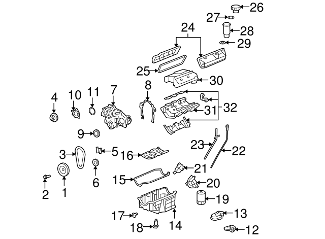 2006-2011 GM Upper Intake Manifold Gasket Kit with Upper Side Intake ...