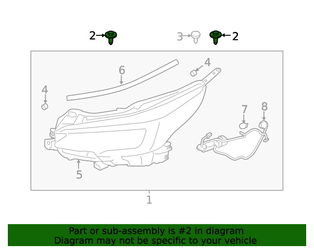 2005-2024 Subaru Headlamp Assembly Bolt 57737GA290 | Subaru OEM Parts World