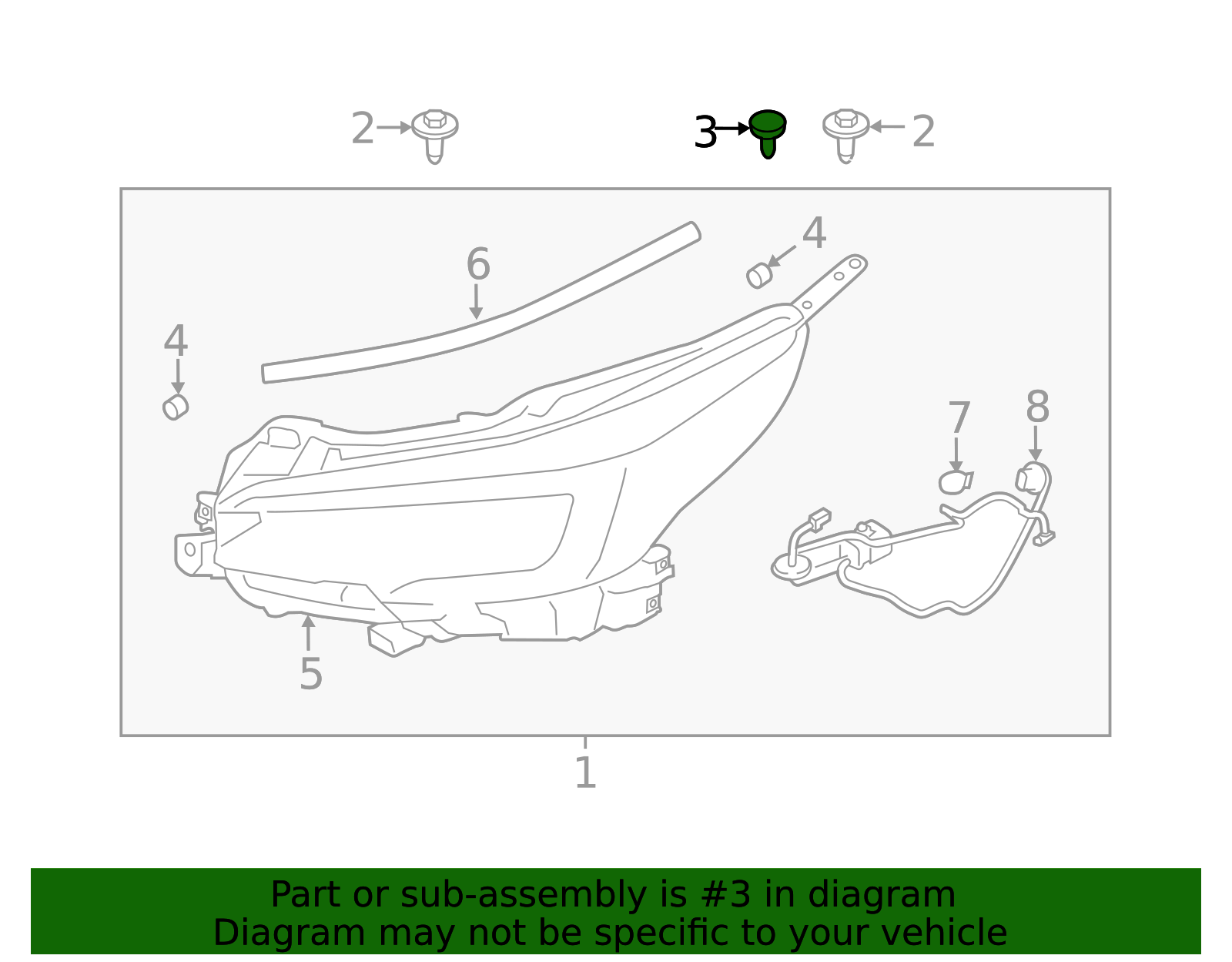 1998-2025 Subaru Headlamp Assembly Rivet 909130013 | Subaru Online Parts