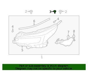 1998-2025 Subaru Headlamp Assembly Rivet 909130013 | Subaru Online Parts