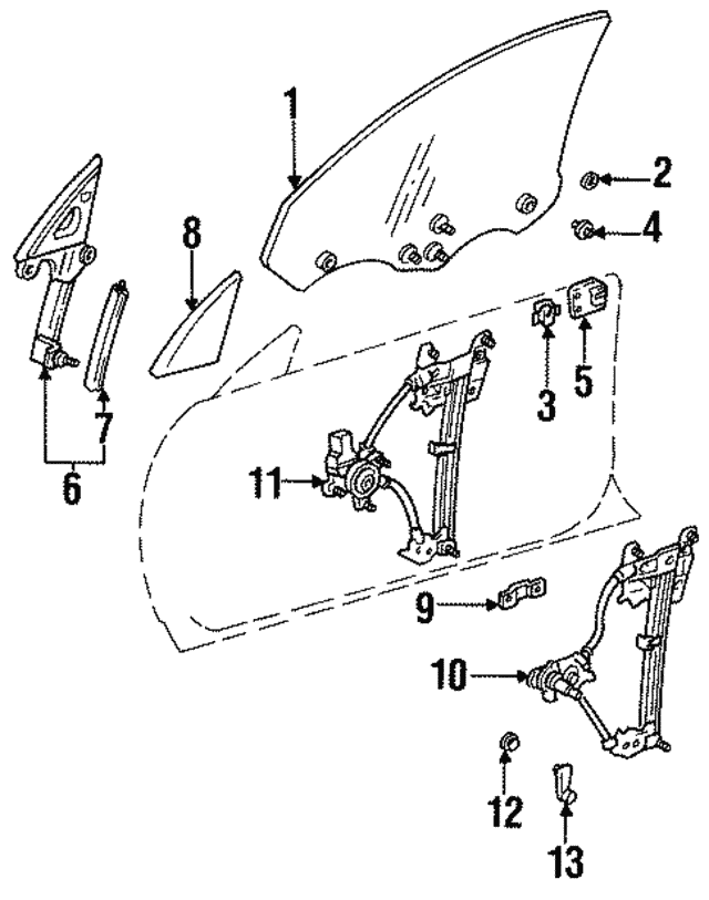 1994-1999 Toyota Celica Window Regulator 69810-20340 | Toyota Parts Center