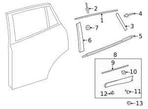 75763-48040 - Reveal Molding - 2021-2023 Toyota Venza | OEM Genuine ...