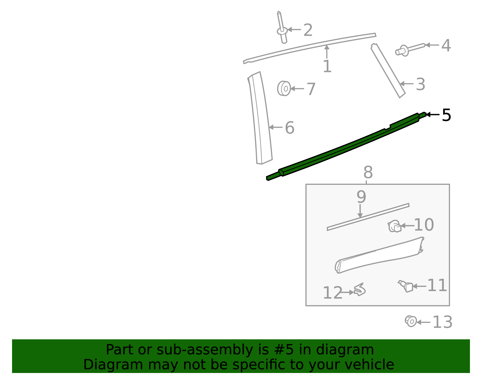 2021-2024 Toyota Venza Belt Molding 75730-48110 | Toyota OEM Parts Online