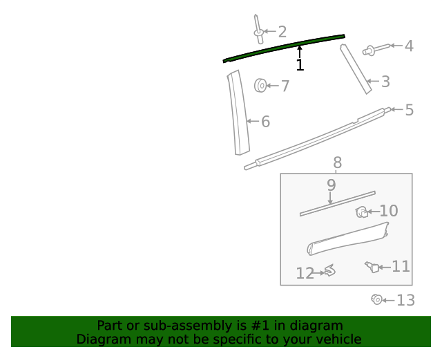 2021-2023 Toyota Venza Reveal Molding 75763-48040 | Toyota Parts Center