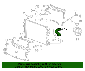 2016-2019 Chevrolet Malibu Radiator Inlet Hose 84021221 GM ...